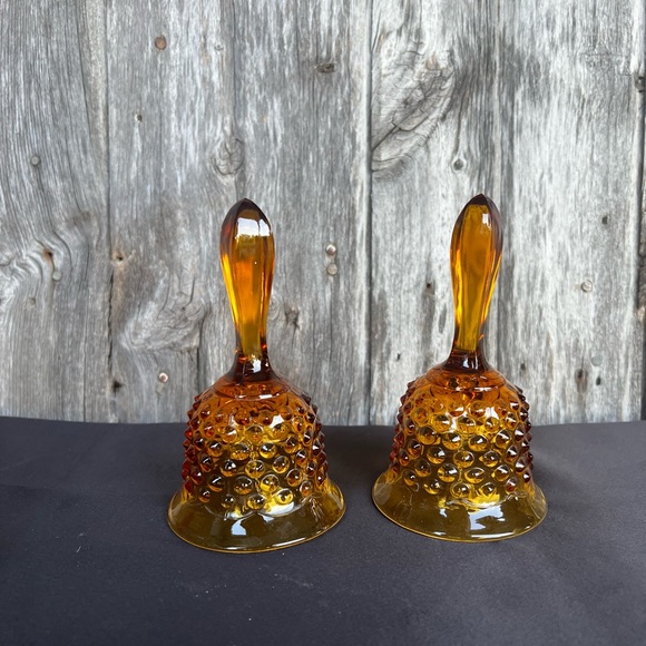Fenton | Accents | Vintage Fenton Glass Amber Bells | Poshmark